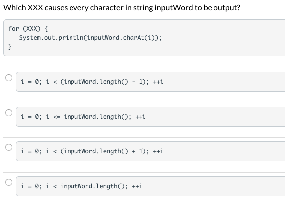 Solved: Which XXX Causes Every Character In String InputWo... | Chegg.com