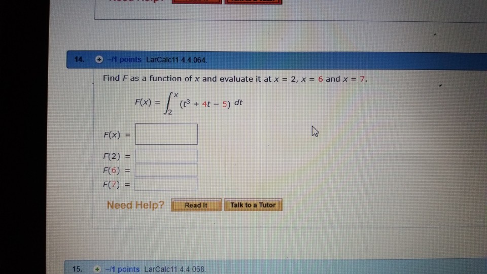 Solved 14. 1 points LarCalc11 4.4.064 Find F as a function | Chegg.com Solved 14. 1 points LarCalc11 4.4.064 Find F as a function | Chegg.com