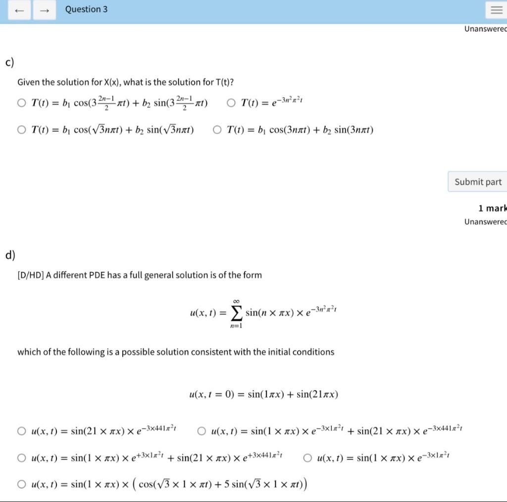 Solved Question 3 Let us solve the following equation via | Chegg.com
