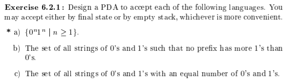 Solved solve the following for the pda for b) and c) only | Chegg.com