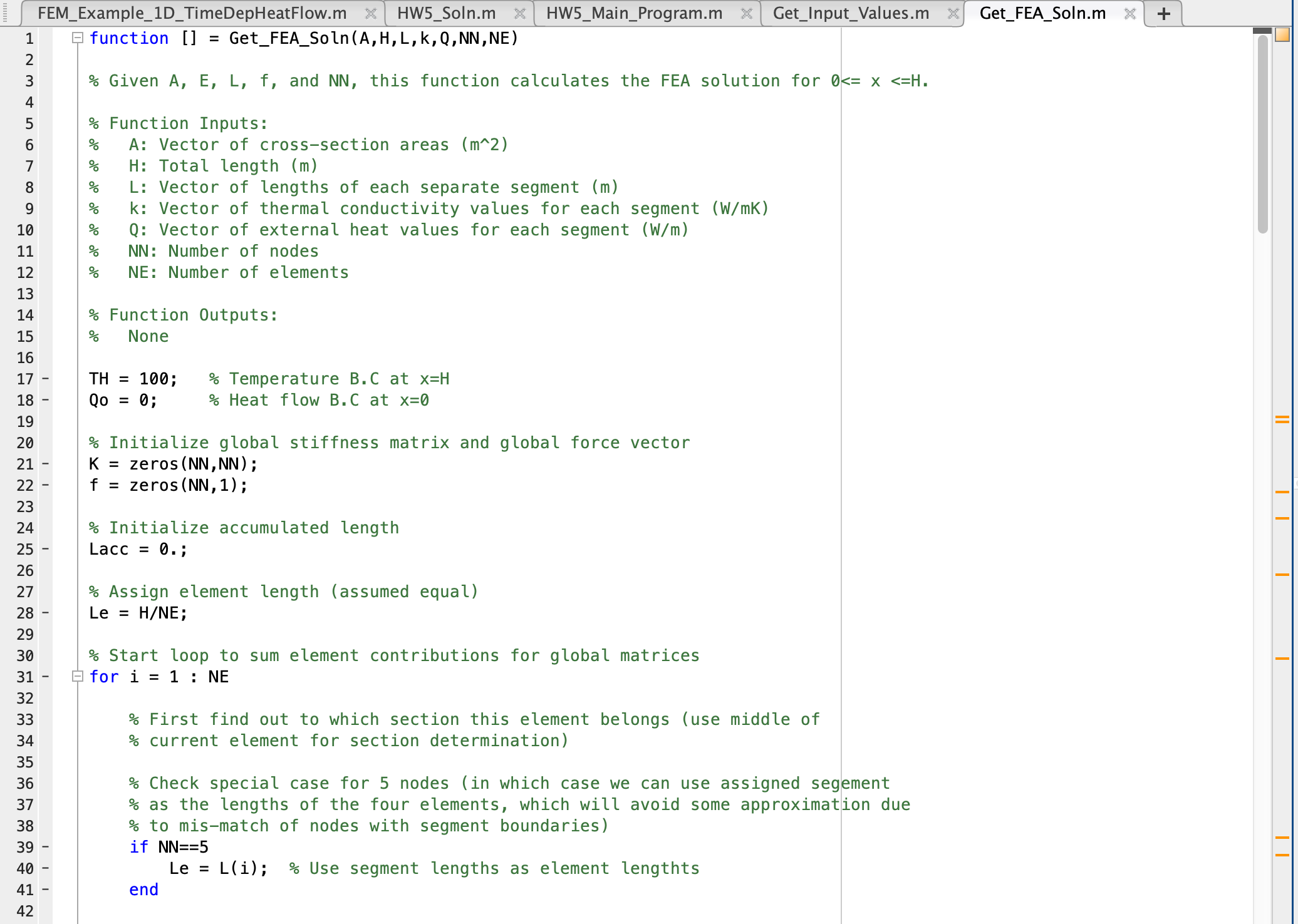1. Modify the 1-D Heat Conduction MATLAB code from | Chegg.com