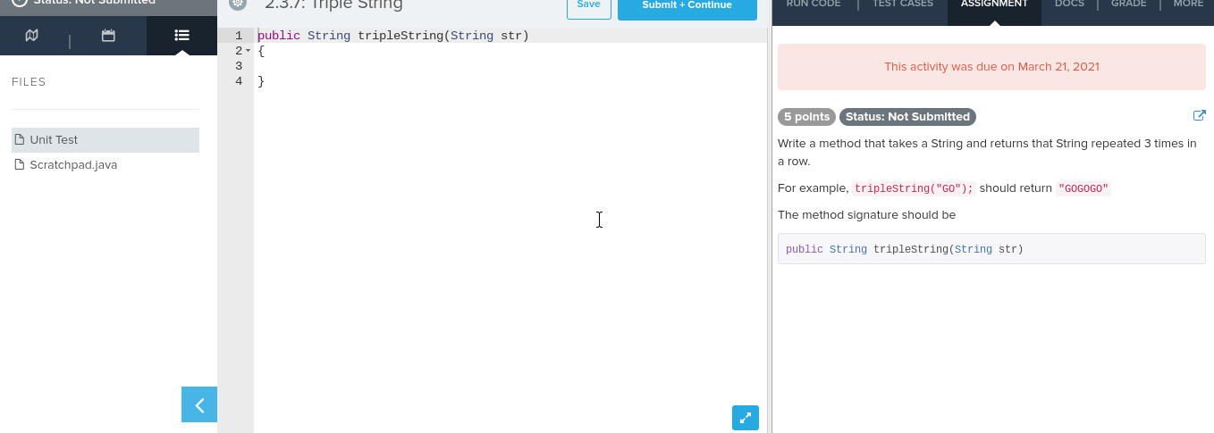 Solved Save Submit Continue Run Code Test Cases Assignment 5841
