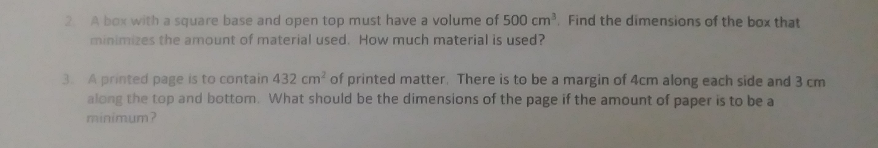 Solved These are maximum/ minimum questions from the | Chegg.com