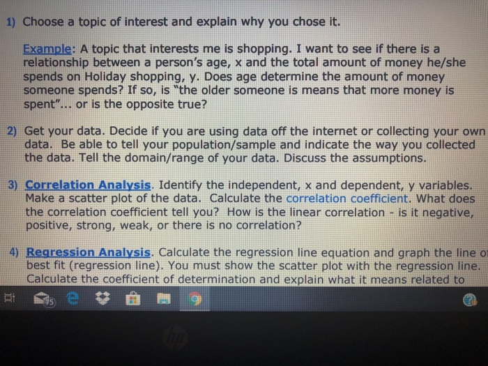 1) Choose a topic of interest and explain why you | Chegg.com