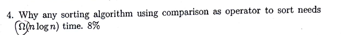 Solved Why any sorting algorithm using comparison as | Chegg.com