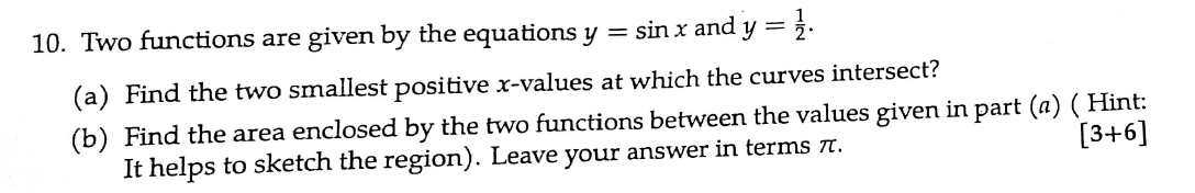 Solved 10. Two functions are given by the equations y=sinx | Chegg.com