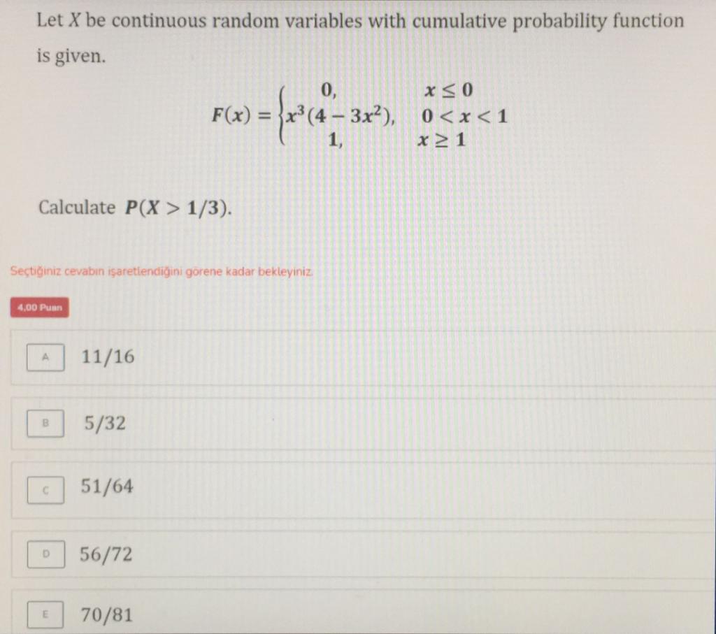 Solved Let X be continuous random variables with cumulative | Chegg.com