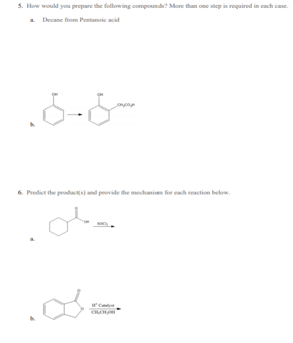 Solved 5. How would you prepare the following compounds? | Chegg.com