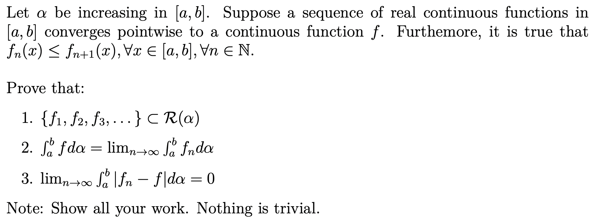 Solved 2 Let a be increasing in [a, b]. Suppose a sequence | Chegg.com