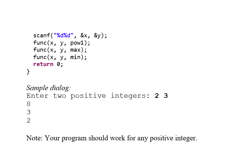Solved Complete The Function Func In The Following Program 