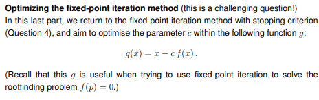 Optimizing the fixed-point iteration method (this is | Chegg.com