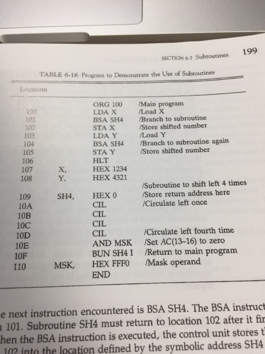 Solved 199 SECTION 67 Subroutines TABLE 6-16 Program to | Chegg.com
