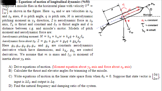 Solved : Equations of motion of longitudinal dynamics (%50) | Chegg.com