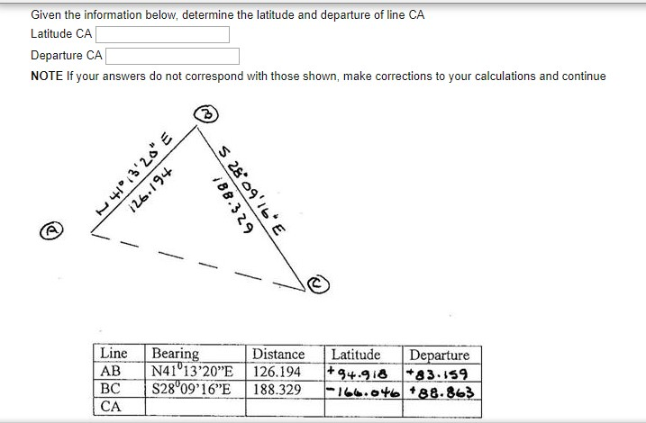 Solved Given The Information Below Determine The Latitude
