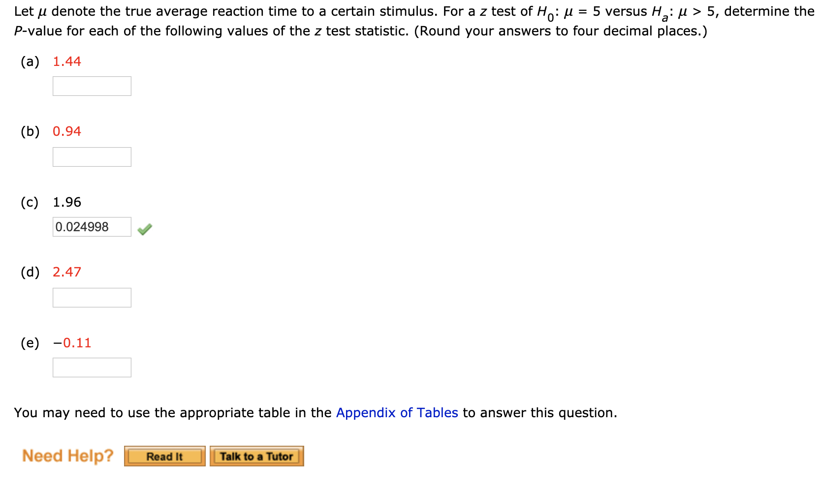 Solved Let u denote the true average reaction time to a | Chegg.com