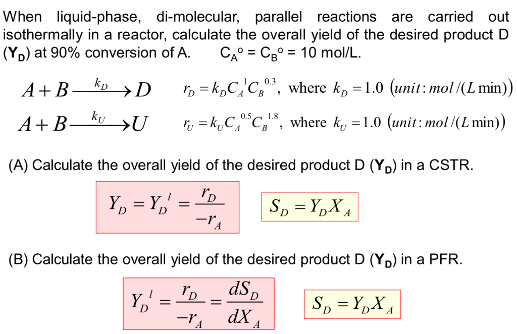 Solved When liquid-phase, di-molecular, parallel reactions | Chegg.com