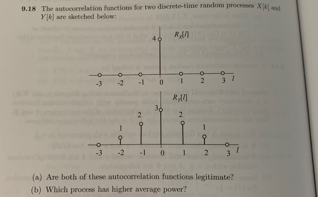 Solved 9.18 The autocorrelation functions for two | Chegg.com