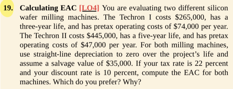 Solved 9. Calculating EAC [ LO4] You are evaluating two | Chegg.com