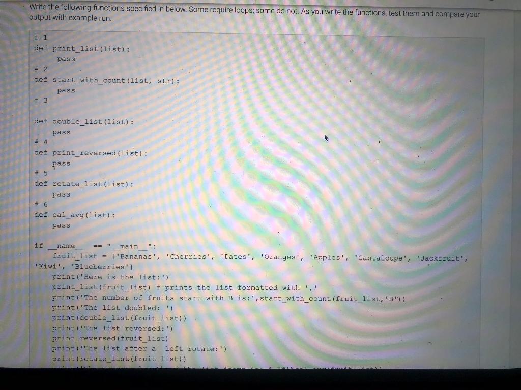 Solved Write the following functions specified in below. | Chegg.com