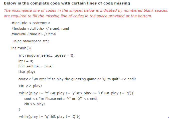 Solved Below is the complete code with certain lines of code | Chegg.com