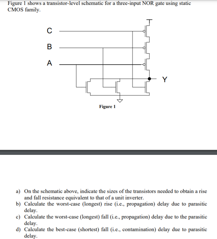 Solved Figure 1 shows a transistor-level schematic for a | Chegg.com