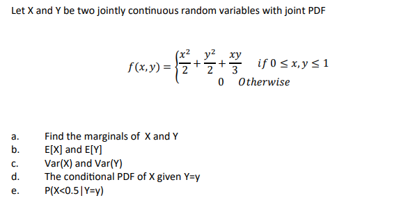 Solved Let X and Y be two jointly continuous random | Chegg.com