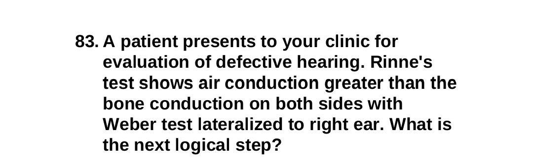 Solved 83. A patient presents to your clinic for evaluation | Chegg.com