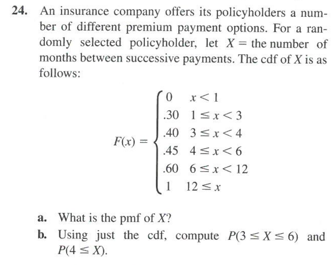 Solved 24. An insurance company offers its policyholders a | Chegg.com