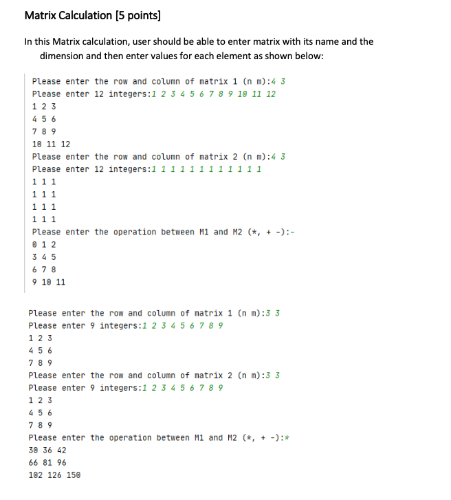Solved Matrix Calculation (5 points] In this Matrix | Chegg.com