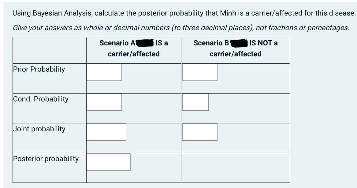 Solved Using Bayesian Analysis, calculate the posterior | Chegg.com