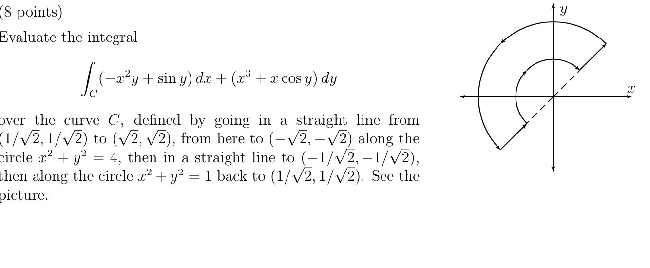 Solved (8 ﻿points)Evaluate the | Chegg.com