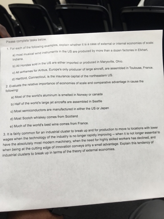 Solved Please complete tasks below. 1. For each of the | Chegg.com