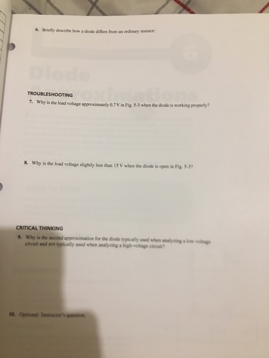 Solved Experiments manual The diode Curve Experiment 5 | Chegg.com