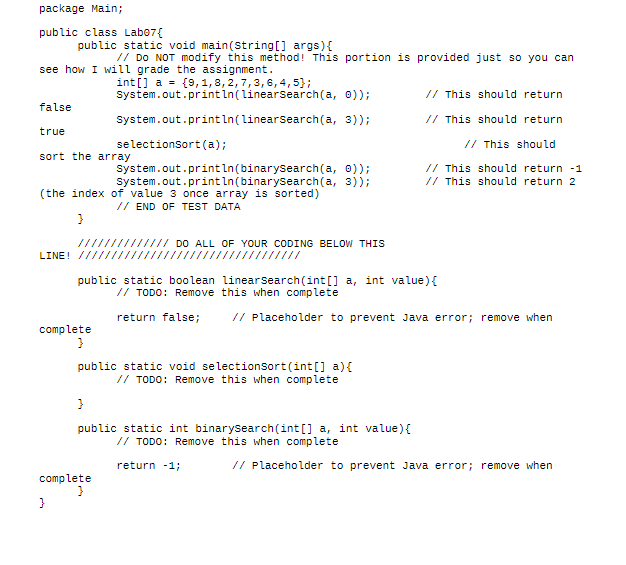 Solved (5 points) - Write the body of the linearSearch | Chegg.com