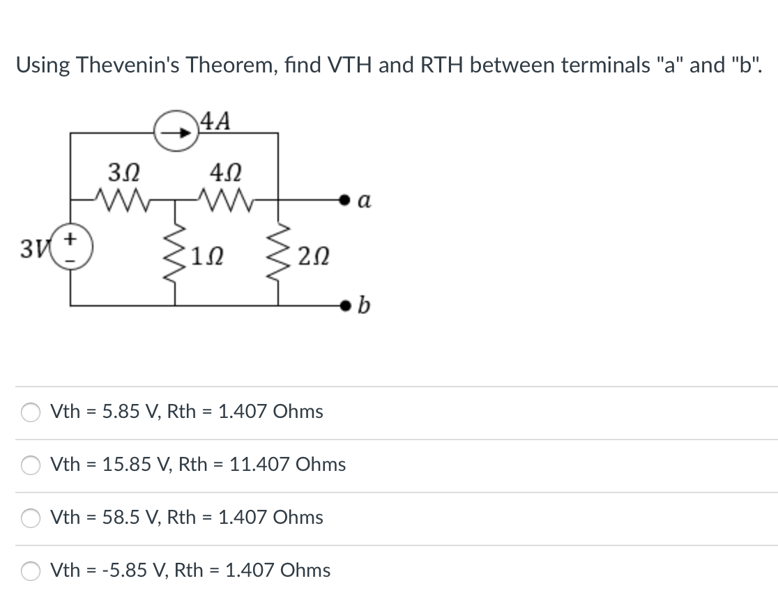 Solved Using Thevenin's Theorem, find VTH and RTH between | Chegg.com