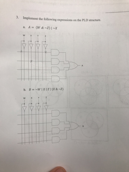 Solved 3. Implement the following expressions on the PLD | Chegg.com