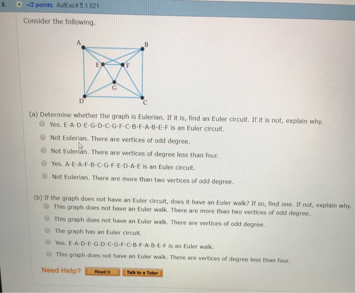 Solved -12 points AuExc4 5.1 021 Consider the following. (a) | Chegg.com