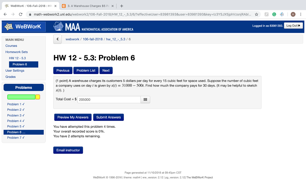 Solved WeBWorK : 106-Fall-2018 : H x C 3. A Warehouse | Chegg.com Solved WeBWorK : 106-Fall-2018 : H x C 3. A Warehouse | Chegg.com