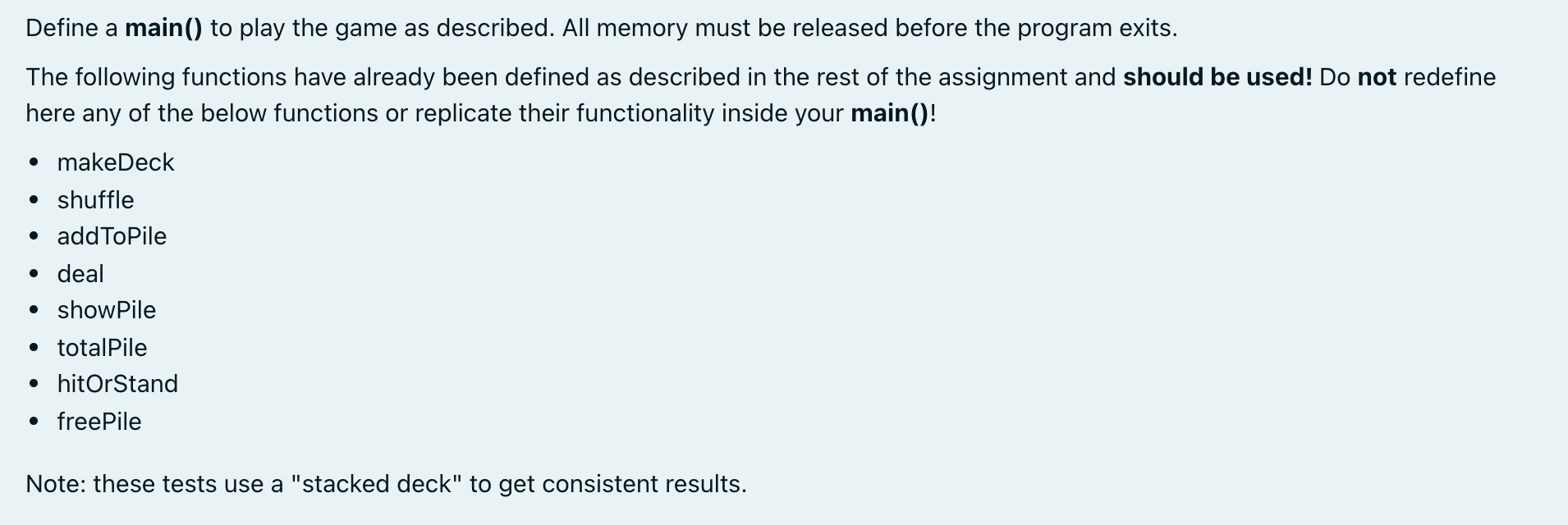 Solved Define A Main To Play The Game As Described All