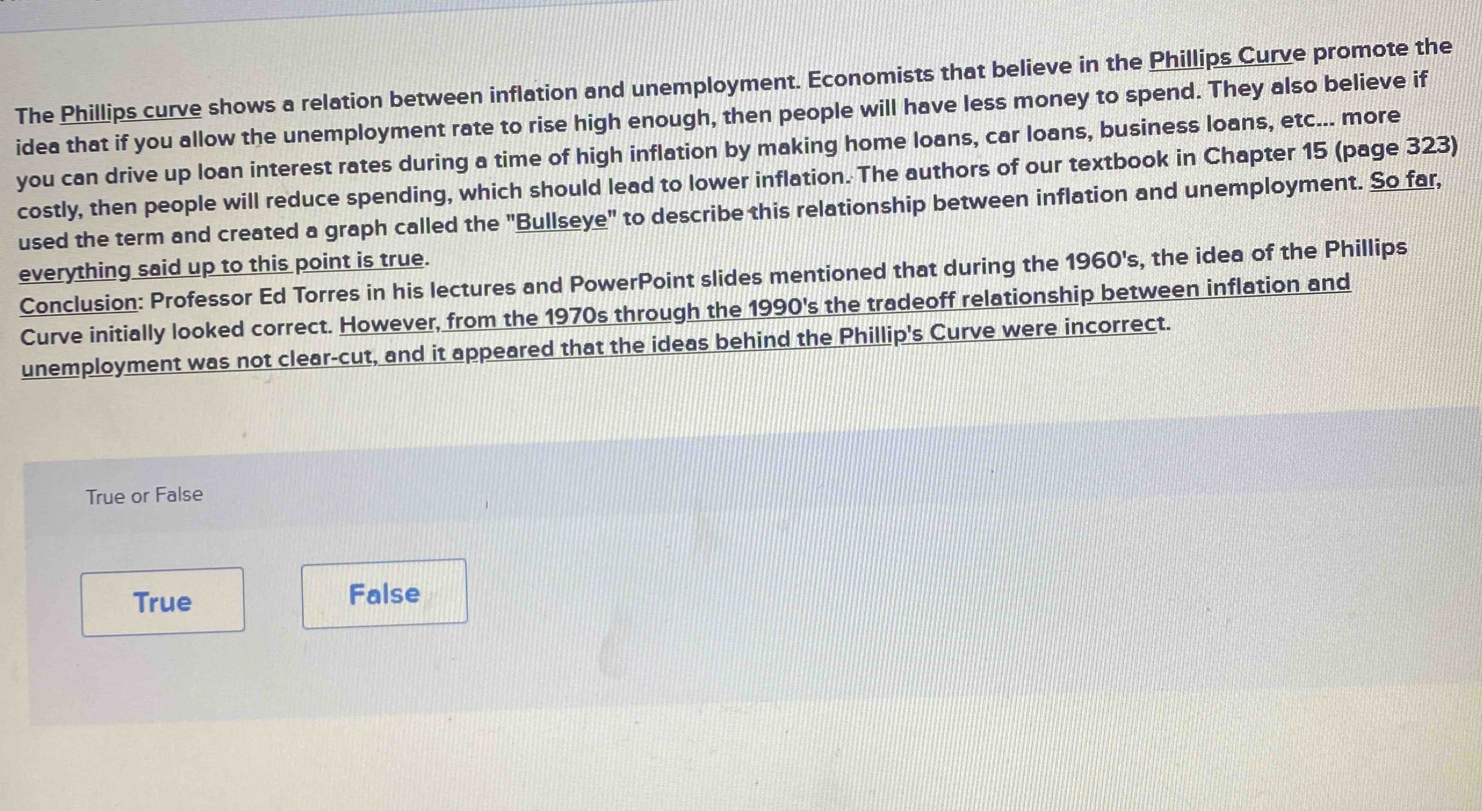 Solved The Phillips curve shows a relation between inflation | Chegg.com