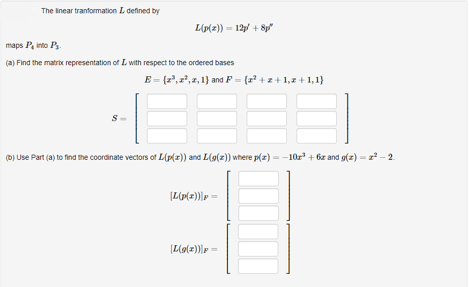 Solved The linear tranformation L defined by | Chegg.com | Chegg.com
