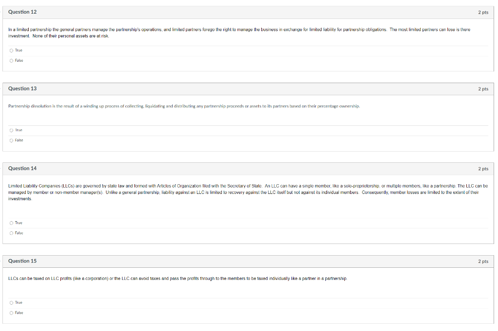 Solved investment. None of their personal assets are at | Chegg.com
