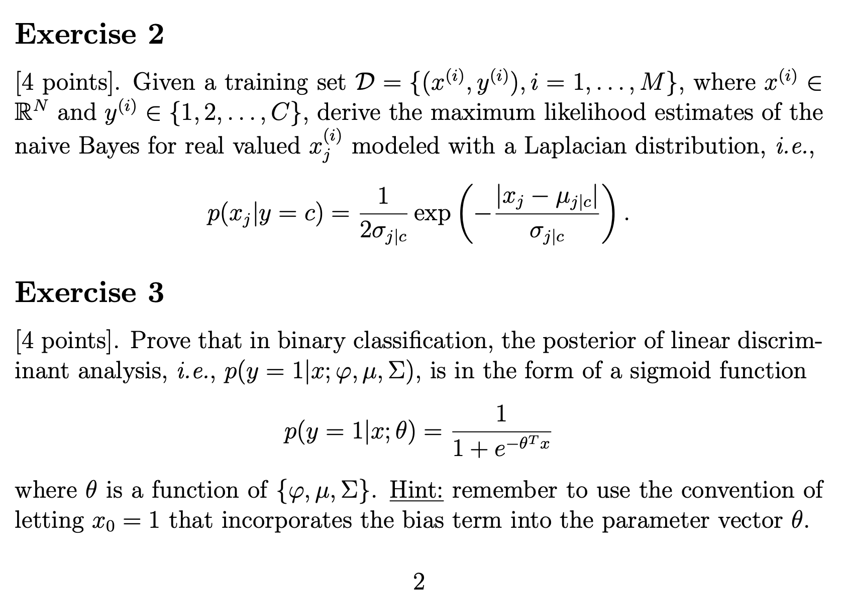 Solved [4 points]. Given a training set | Chegg.com