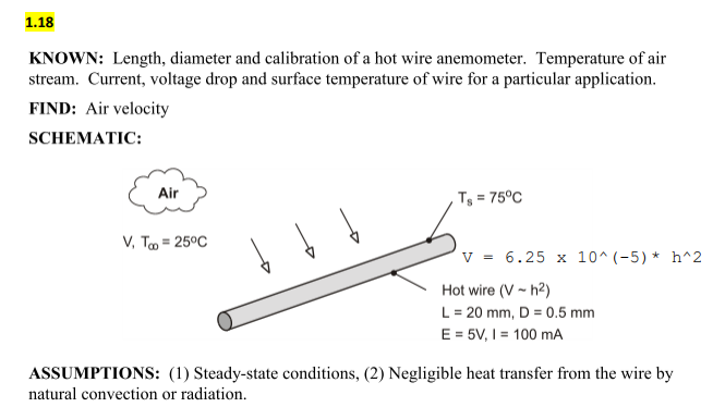 Solved KNOWN: Length, diameter and calibration of a hot wire | Chegg.com