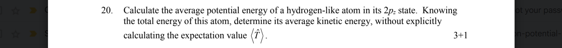 Solved 20. Calculate the average potential energy of a | Chegg.com