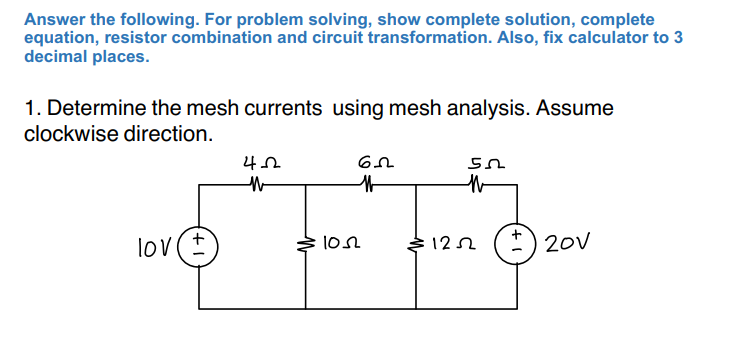 Solved Answer the following. For problem solving, show | Chegg.com