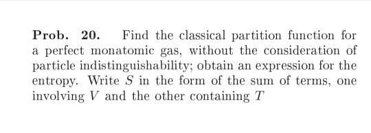 Solved Prob 20 Find The Classical Partition Function For A