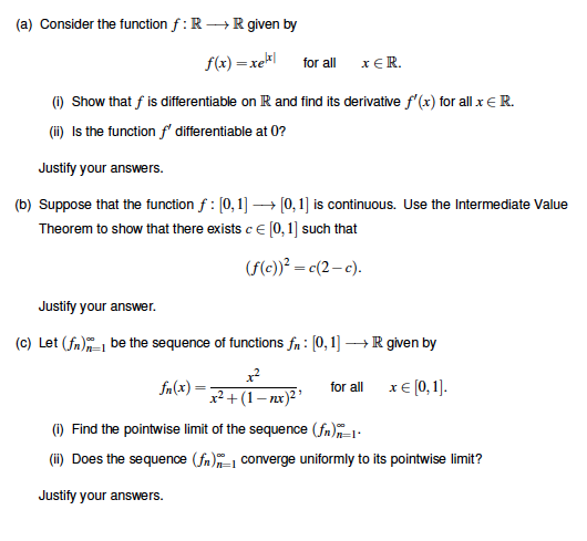 Solved (a) Consider the function \\( f: \\mathbb{R} | Chegg.com