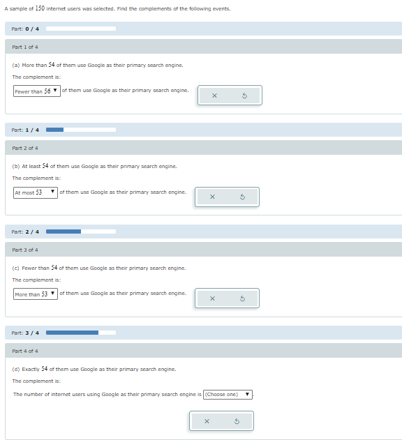 Solved A sample of 150 internet users was selected. Find the | Chegg.com