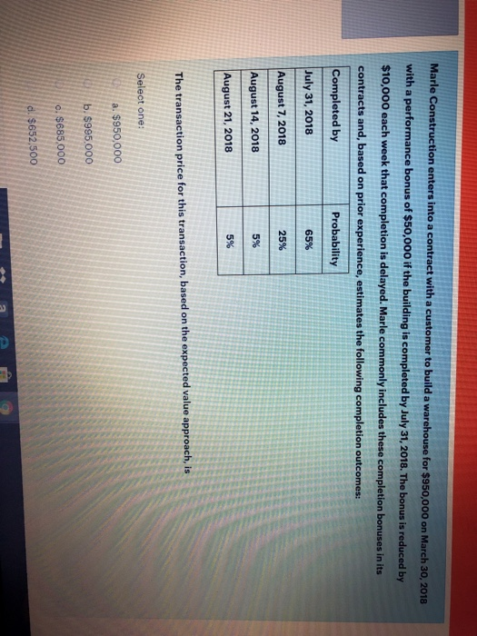 Solved Marle Construction enters into a contract with a | Chegg.com